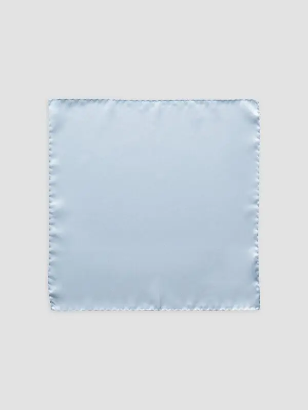 Eton Silk Charmeuse Pocket Square - Blue