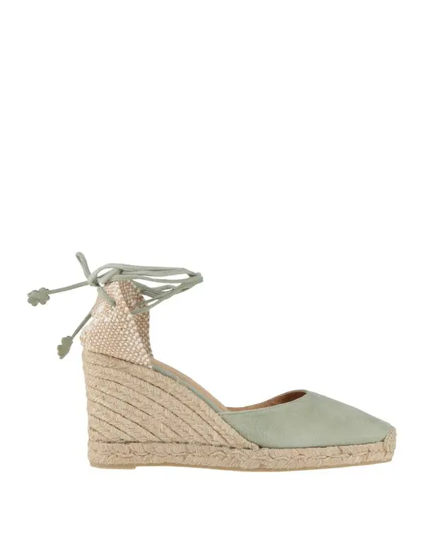 CastaÑer Leather Espadrilles - Sage Green