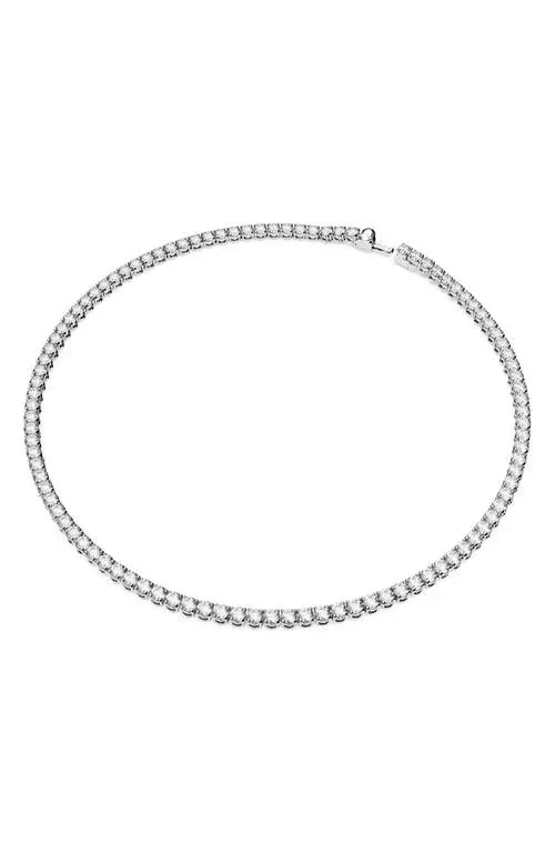 SWAROVSKI Matrix Tennis Necklace - Silver/ White