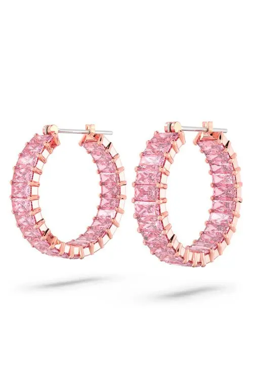 SWAROVSKI Matrix Hoop Earrings - Pink
