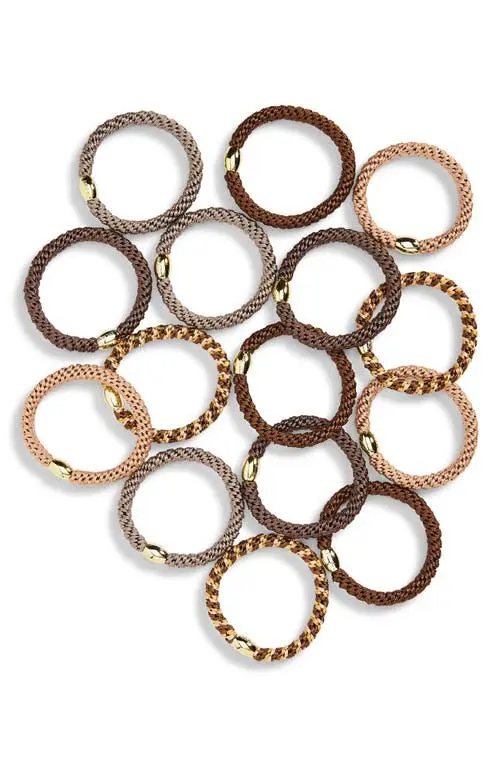 L. Erickson Set Of 15 Assorted Ponytail Holders - Maple