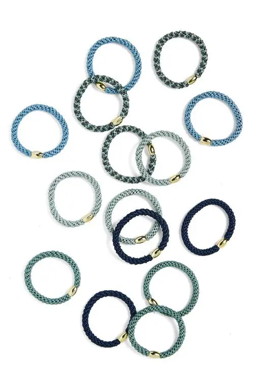 L. Erickson Set Of 15 Assorted Ponytail Holders - River