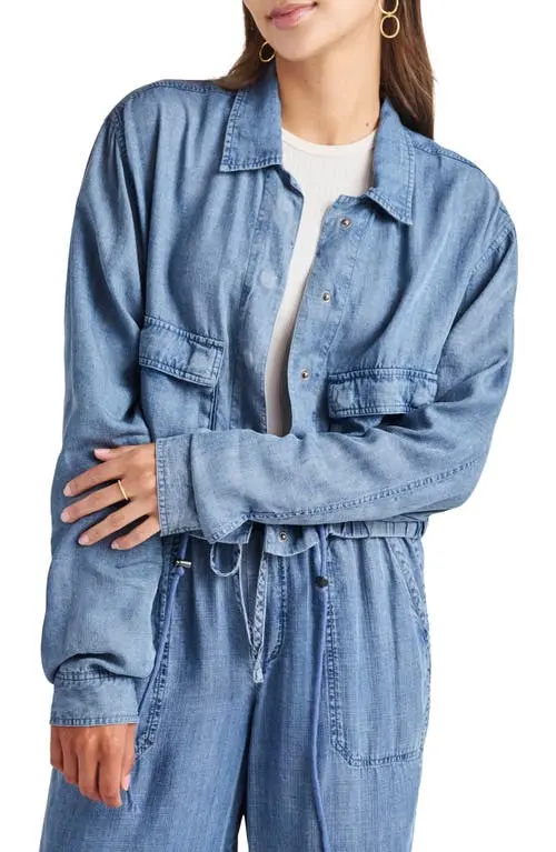 Splendid Breck Chambray Denim Jacket Indigo Editorialist