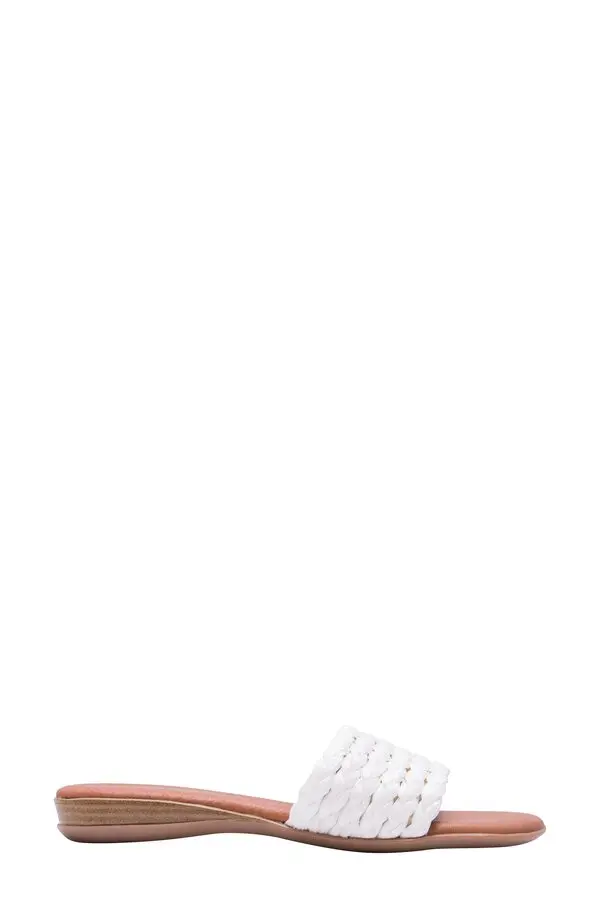 Andre Assous Nahala Slide Sandal - White Fabric