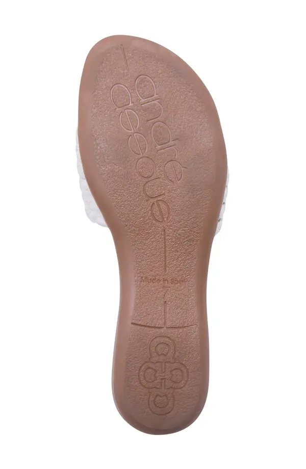 Andre Assous Nahala Slide Sandal - White Fabric