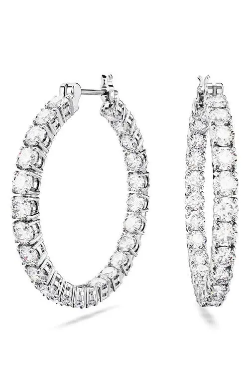 SWAROVSKI Matrix Tennis Hoop Earrings - No Color