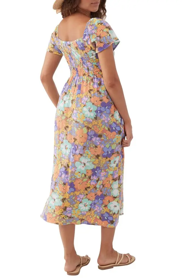 O'Neill Hayzel Floral Smocked Midi Dress