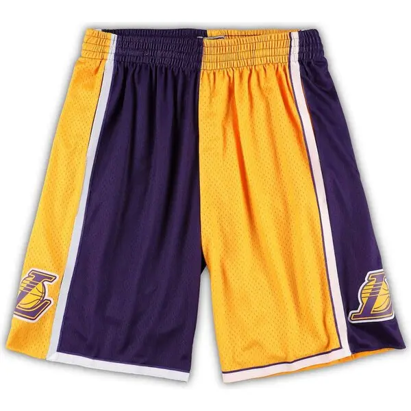 Mitchell & Ness Los Angeles Lakers Split Swingman Shorts - Gold
