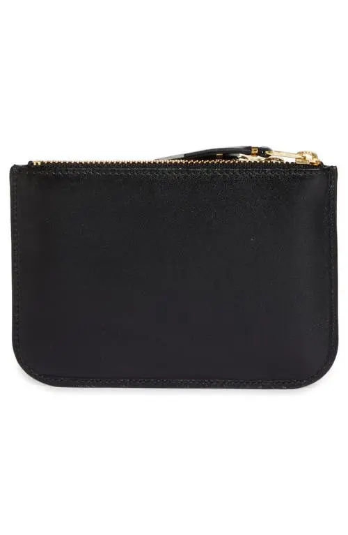 Comme Des Garçons Outside Pocket Two-compartment Leather Wallet - Black