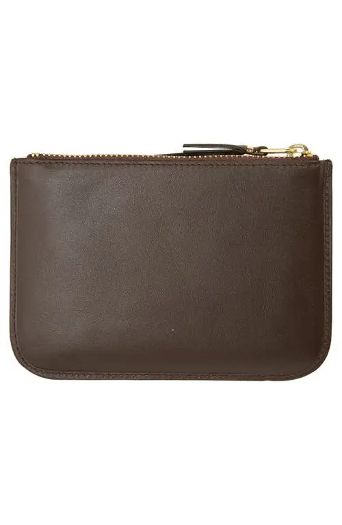 Comme Des Garçons Outside Pocket Two-compartment Leather Wallet - Brown