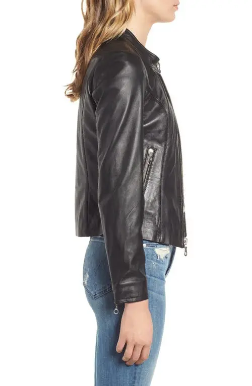 SCHOTT Lambskin Leather Moto Jacket