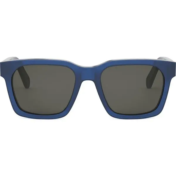 Celine Bold 3 Dots 54mm Geometric Sunglasses - Blue / Smoke