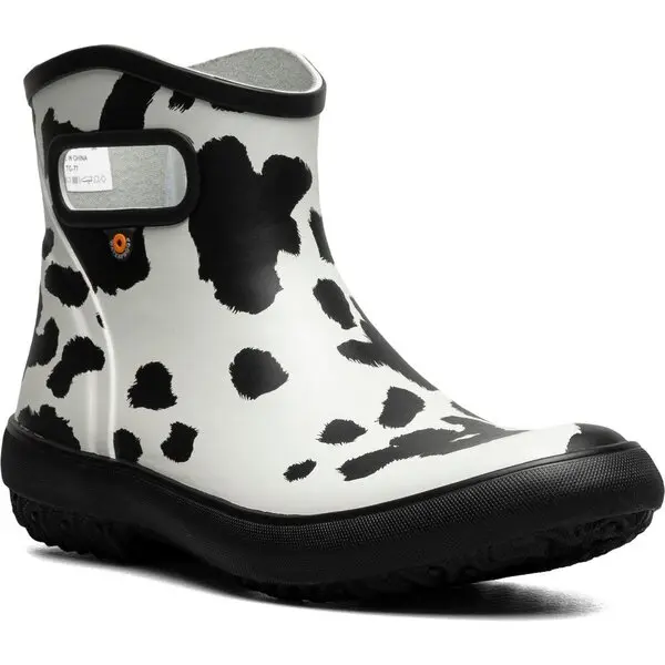 Bogs Patch Waterproof Rain Boots - Black W/white