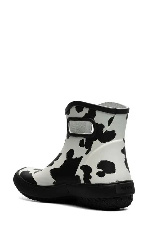 Bogs Patch Waterproof Rain Boots - Black W/white
