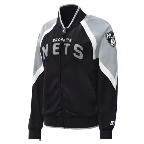 STARTER Brooklyn Nets Slam Dunk Raglan Full-zip Track Jacket