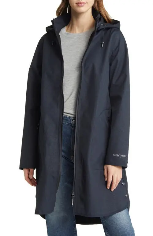 ILSE JACOBSEN Hooded Rain Jacket - Dark Indigo
