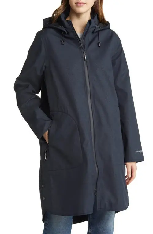 ILSE JACOBSEN Hooded Rain Jacket - Dark Indigo