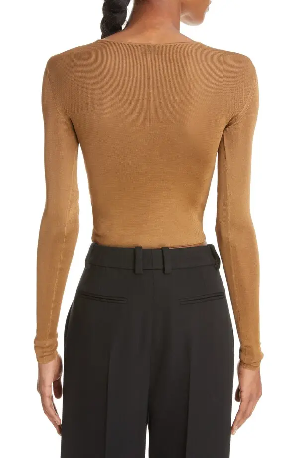 Saint Laurent Long Sleeve Crop Top
