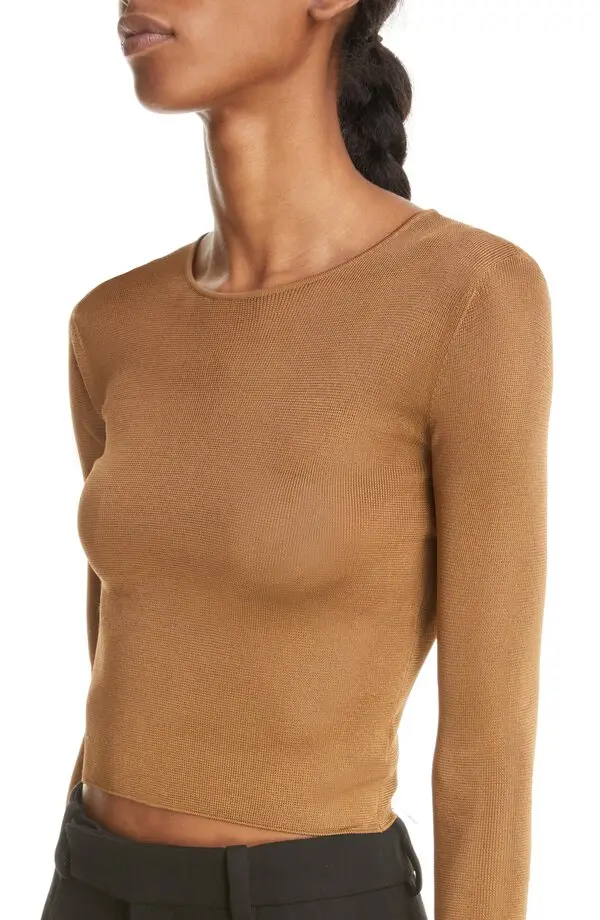 Saint Laurent Long Sleeve Crop Top