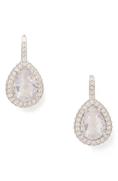 Kate Spade New York Cubic Zirconia Pavé Halo Drop Earrings - Clear/silver.