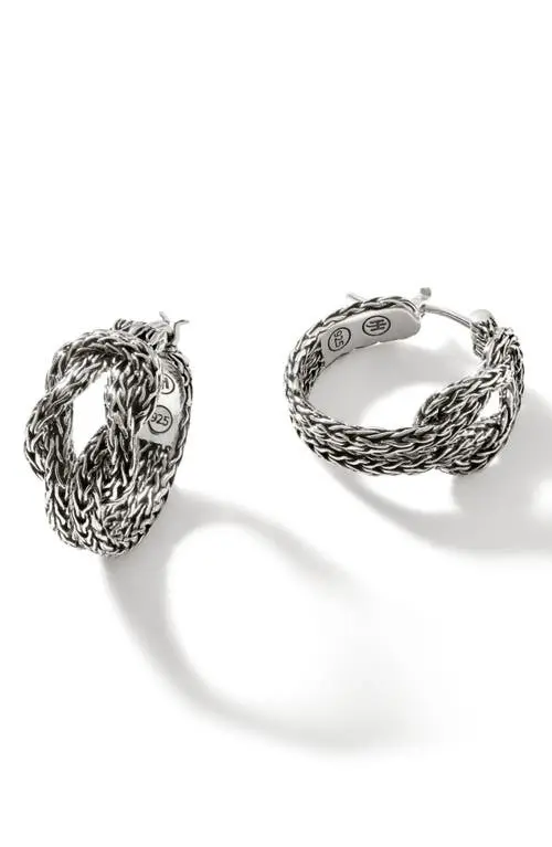 John Hardy Love Knot Hoop Earrings - Silver