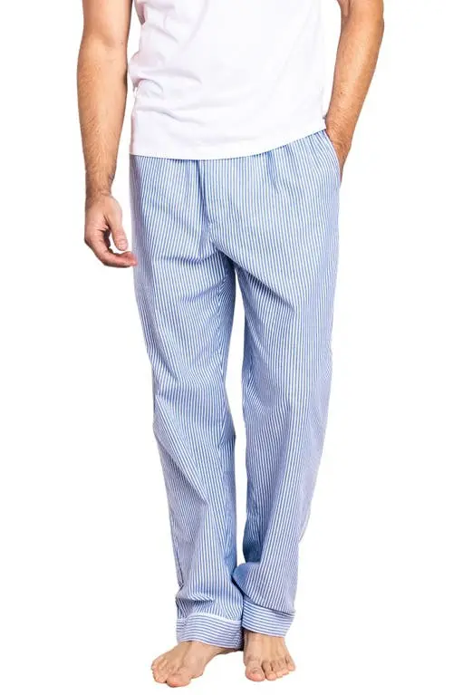 PETITE PLUME Stripe Seersucker Pajama Pants - Blue