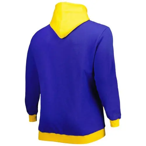 Mitchell & Ness Gold Los Angeles Rams Big & Tall Big Face Pullover Hoodie