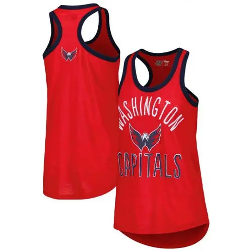 G-III 4HER BY CARL BANKS Washington Capitals Racerback Tank Top - Red