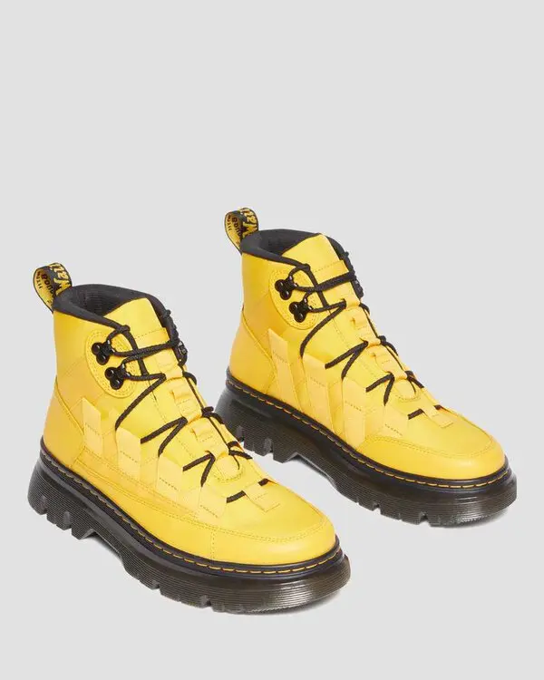 Dr. Martens Boury Nylon & Leather Casual Boots In Yellow 