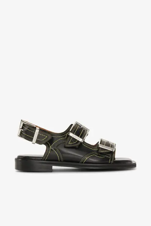 GANNI Embroidered Western Sandals