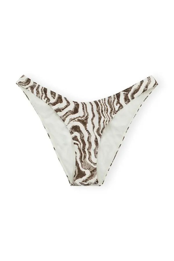 GANNI Recycled Printed Low-rise Bikini Briefs - White