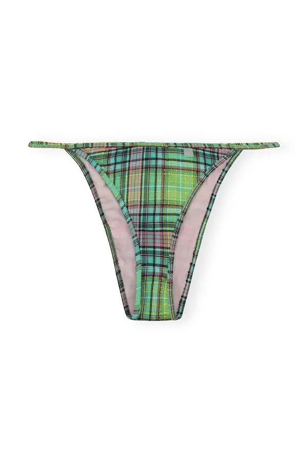 GANNI Recycled Seersucker Mini Briefs - Green