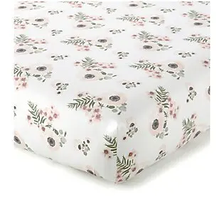 LEVTEX BABY Fiori Floral Crib Fitted Sheet - One-color