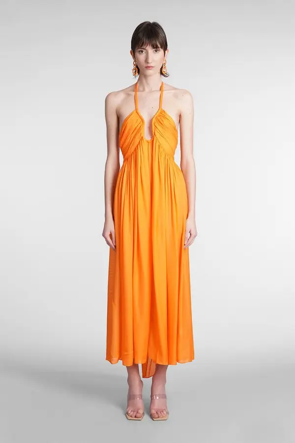 Cult Gaia Sloane Dress In Viscose - Orange | Editorialist