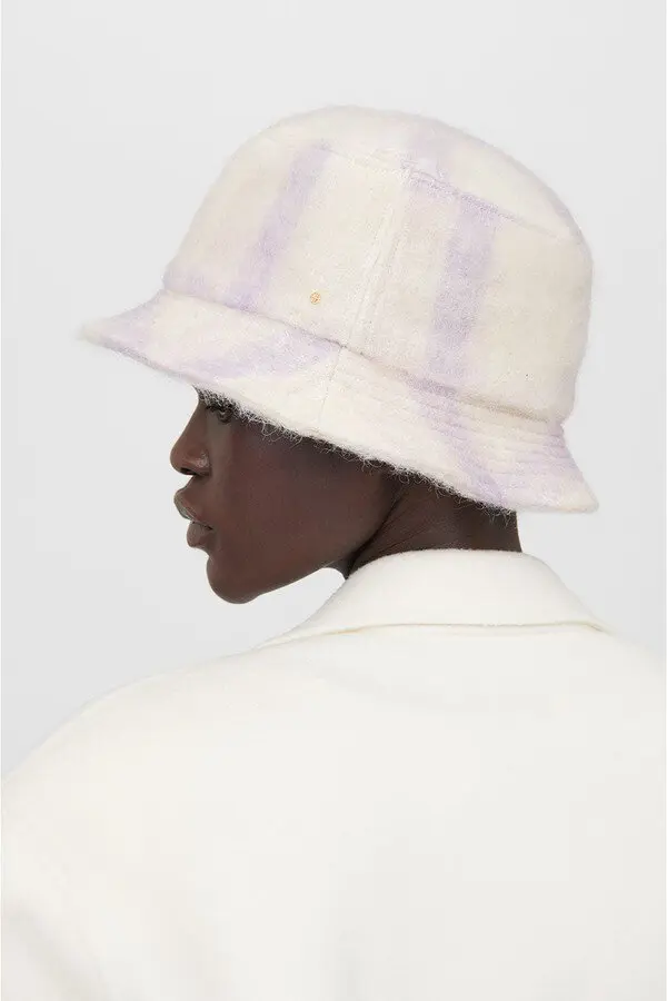 Anine Bing Cami Bucket Hat – Checked Wool Blend – XS/S 261092F015000_1.jpg main image 4