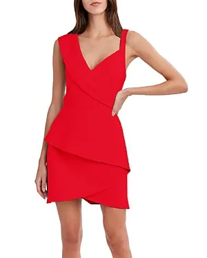Bcbgmaxazria Asymmetric Mini Dress In Rosso - 40% Off | Editorialist