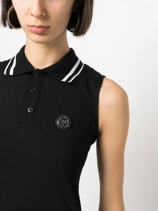 PLEIN SPORT Polo Collar Tank Top - Black