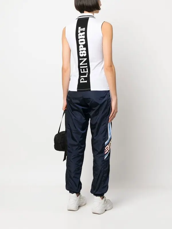 PLEIN SPORT Polo Collar Tank Top - White