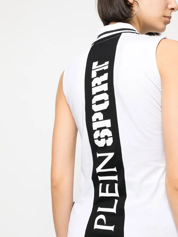 PLEIN SPORT Polo Collar Tank Top - White