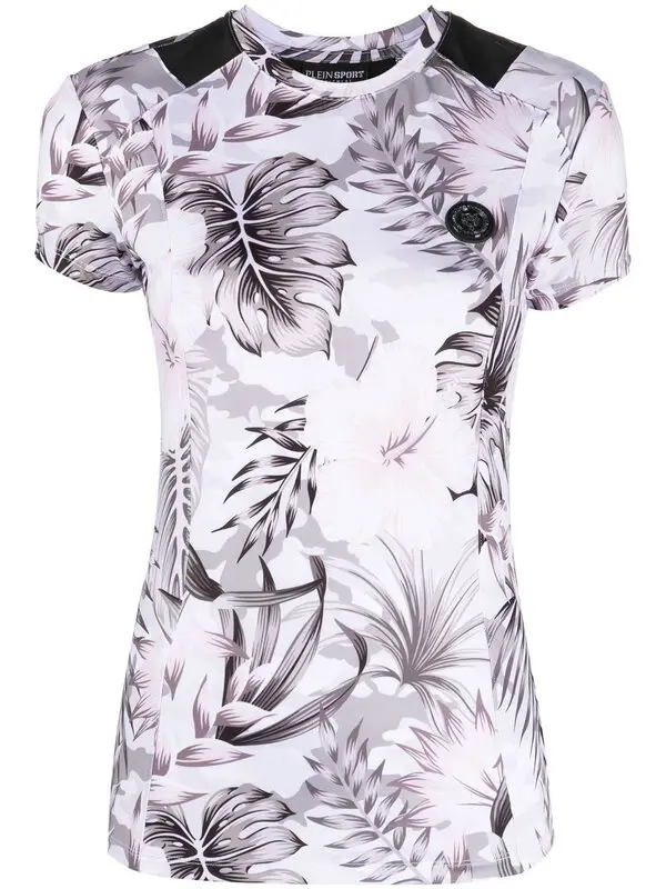 PLEIN SPORT Logo-plaque Floral Top