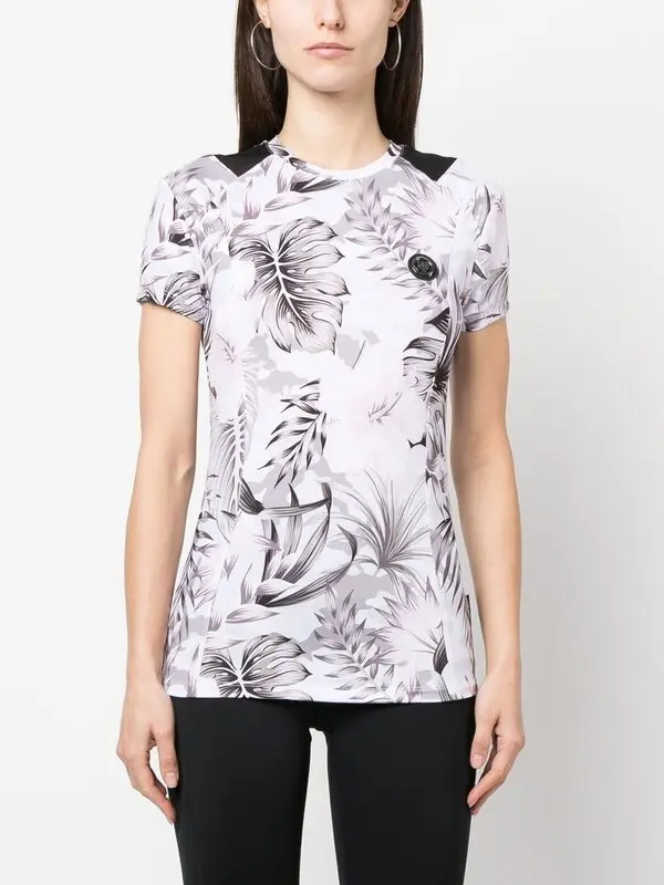 PLEIN SPORT Logo-plaque Floral Top