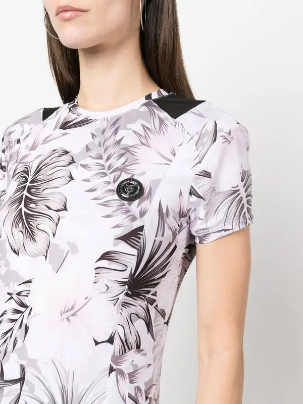 PLEIN SPORT Logo-plaque Floral Top