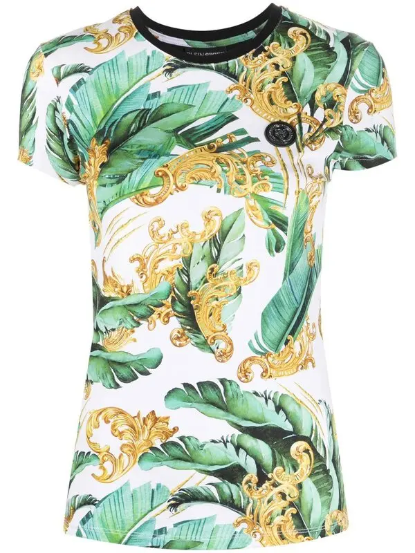 PLEIN SPORT Floral Logo-print T-shirt