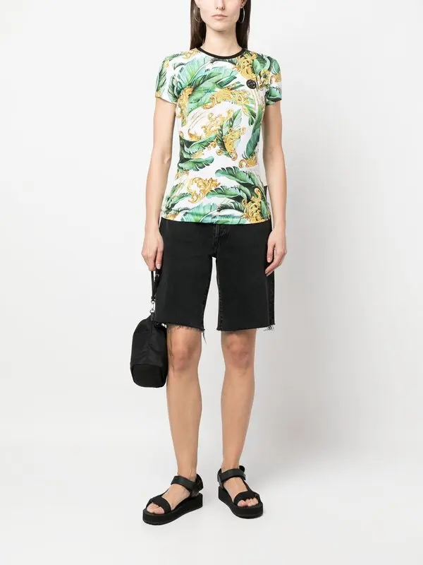 PLEIN SPORT Floral Logo-print T-shirt