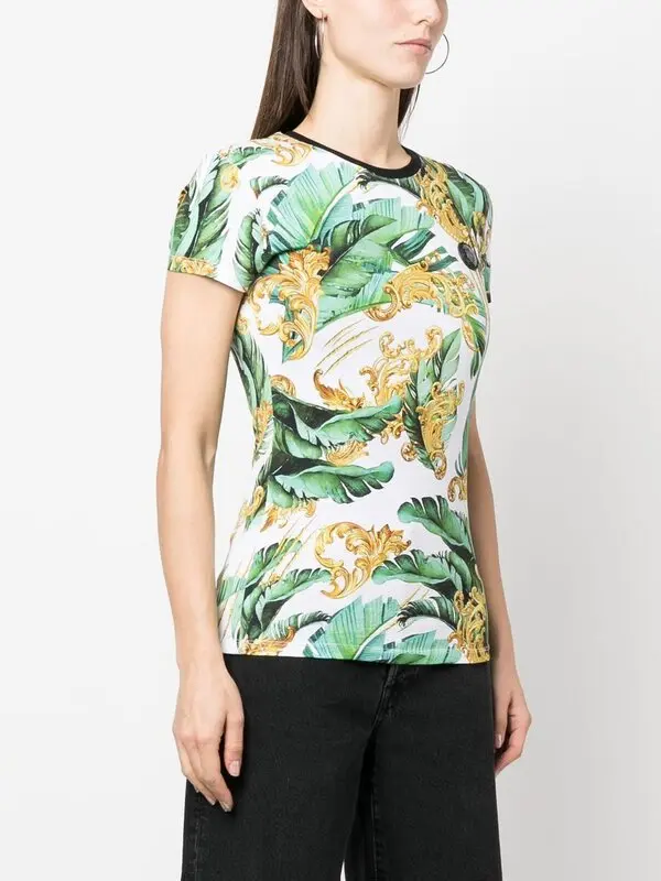 PLEIN SPORT Floral Logo-print T-shirt
