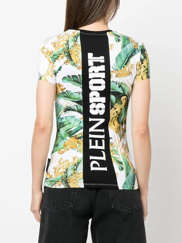 PLEIN SPORT Floral Logo-print T-shirt