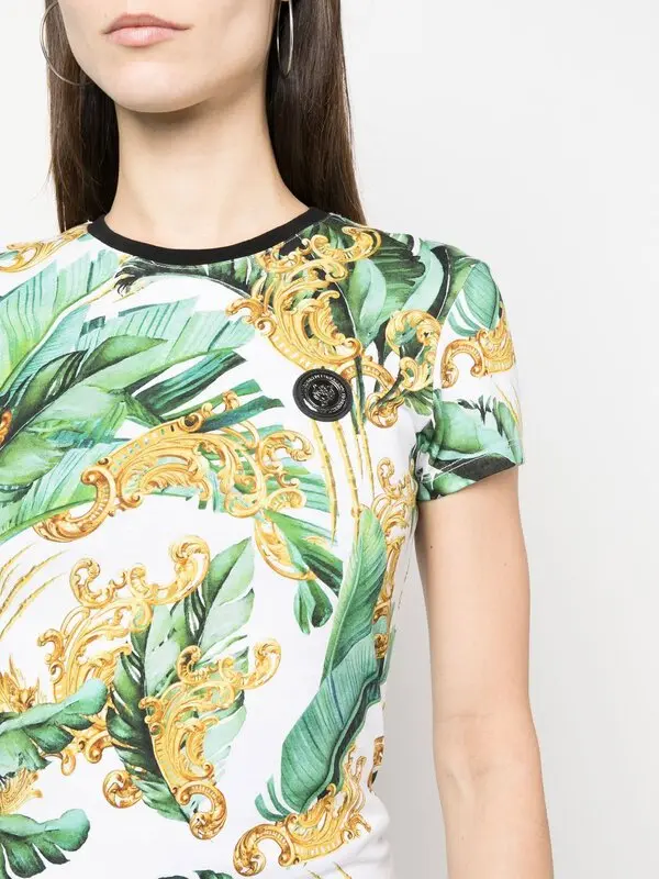 PLEIN SPORT Floral Logo-print T-shirt