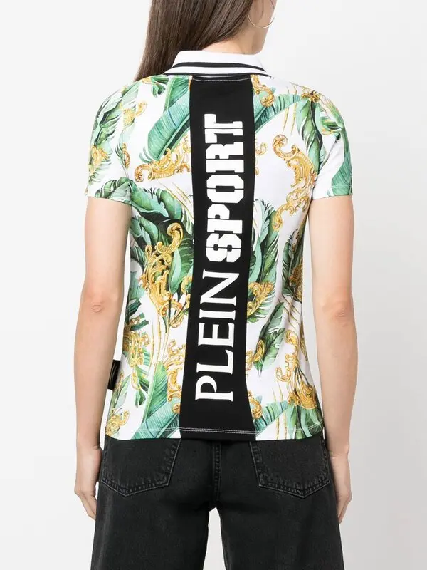 PLEIN SPORT Floral-print Polo Shirt