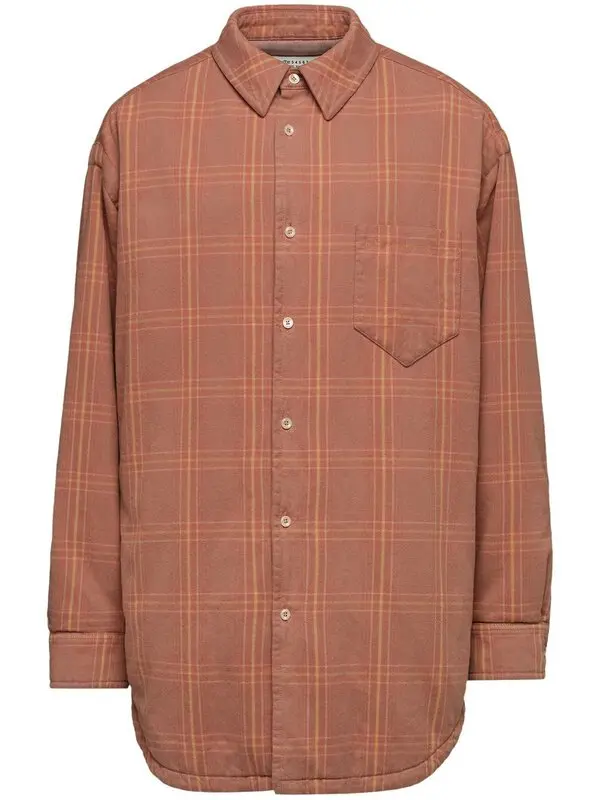 MAISON MARGIELA Checked Cotton Shirt - Orange