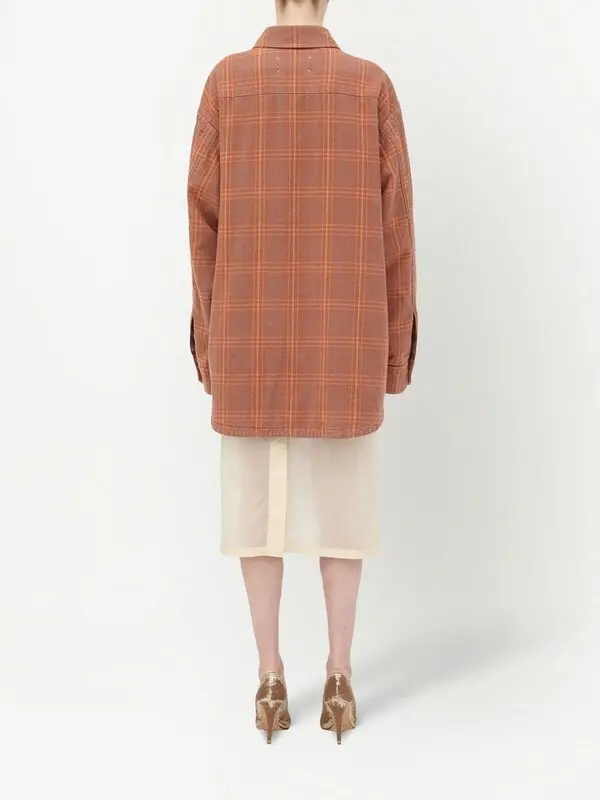 MAISON MARGIELA Checked Cotton Shirt - Orange